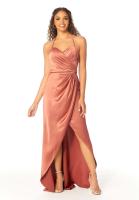China Satin Sweetheart Halter Bridesmaid Dress with Sweep Train Sheath Silhouette Sizes 2-26W for sale