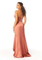 China Satin Sweetheart Halter Bridesmaid Dress with Sweep Train Sheath Silhouette Sizes 2-26W for sale