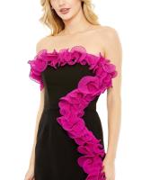 China Women Strapless Cocktail Dress with Floral Applique Short Satin Sheath US 2-16 for sale