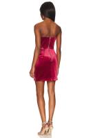 China Strapless Velvet Mini Cocktail Dress 95% Polyester 5% Elastane for Party Wedding for sale