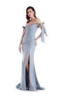 China Custom Made Floor-Length Off-Shoulder Sheath Satin Party Long Cocktail Dress US 2-26W for sale