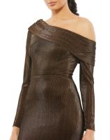 China Custom Made Asymmetrical Neckline Trumpet Luna Long Sleeve Dress Mother Gown US 2-26W for sale