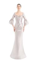 China Beaded Sweetheart Mother Gown 3/4 Sleeve Natural Waistline Elegant Satin Dress for sale