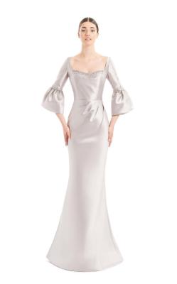 China Beaded Sweetheart Mother Gown 3/4 Sleeve Natural Waistline Elegant Satin Dress for sale
