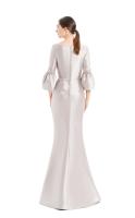 China Beaded Sweetheart Mother Gown 3/4 Sleeve Natural Waistline Elegant Satin Dress for sale