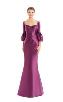 China Beaded Sweetheart Mother Gown 3/4 Sleeve Natural Waistline Elegant Satin Dress for sale