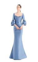 China Beaded Sweetheart Mother Gown 3/4 Sleeve Natural Waistline Elegant Satin Dress for sale