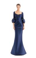 China Beaded Sweetheart Mother Gown 3/4 Sleeve Natural Waistline Elegant Satin Dress for sale