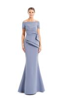 China Custom Made Floor-Length Strapless Off Shoulder Short Sleeve Mother of Bride Dress Satin Sizes 2-26W for sale