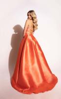 China European Style Sleeveless Backless Satin Square Neckline High Slit Long Ball Gown Quinceanera Dress with Pockets for sale
