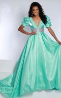 China Organza Ball Gown Quinceanera Dress Plunging V-Neckline Beaded Waistband Size 2-26W for sale