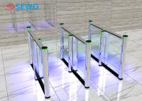 China Glass Fastlane Turnstile Barcode Scanner / Card Reader Security Turnstile Gate for sale