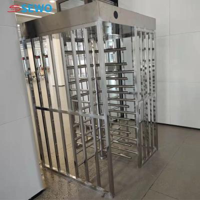 China SEWO Semi-Automatic Full Height Baffle Gate Turnstile - 45 People/Min Capacity, 2200mm Height, Stainless Steel Construction for sale