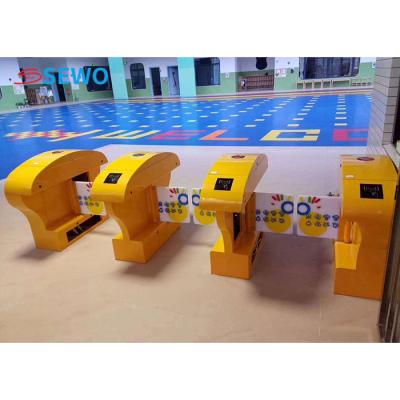China Kindergarten Swing Barrier Gate Turnstile - 45 People/Minute Capacity, 304 Stainless Steel Construction for Amusement Park Security for sale