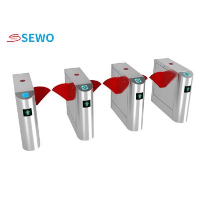 China SEWO Low Noise Flap Barrier Turnstile Gate with RFID Reader - 1200×300×1050mm, 30-40 People/Minute for sale