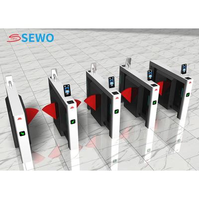 China SEWO-Y6-200 Face Recognition Flap Barrier Turnstile - 1400×160×1000mm Stainless Steel Access Control Gate with 30-40 People/Minute Capacity for sale