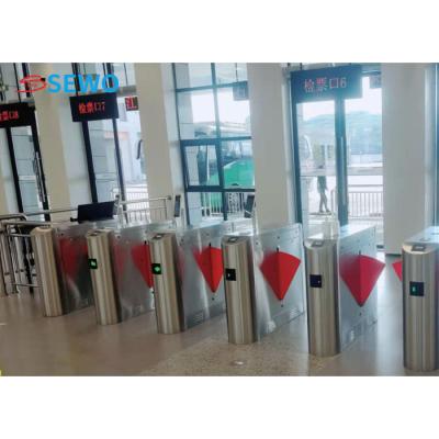 China SEWO-5116 Flap Barrier Turnstile 1200×300×1050mm with 30-40 People/Minute Capacity for Bus Station Security for sale