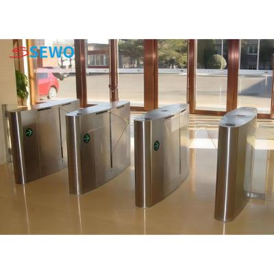 China SEWO RFID Flap Barrier Turnstile Gate Access Control System - 1200×300×1050mm, 30-40 People/Minute Capacity for sale