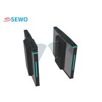 China Luxury Black Flap Barrier Turnstile Gate 1400×300×1000mm with 40 People/Minute Throughput for Access Control for sale