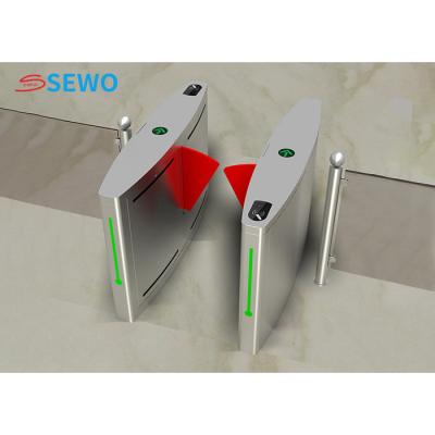 China SEWO-Y1-302 Automatic Security Flap Barrier Gate System with 45 People/Minute Capacity and 600-900mm Width for sale