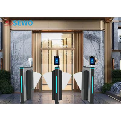 China SEWO-Y6-150 Flap Barrier Turnstile Gate with 1100mm Width and 40 People/Minute Capacity for Access Control for sale