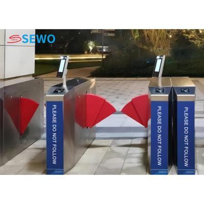 China SEWO-Y2-300 Automatic Widened Flap Turnstile Gate with 600-900mm Passage Width and 45 People/Minute Capacity for sale