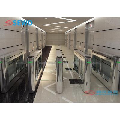 China SEWO B6-218 High Security Swing Gate Turnstile - 1200×180×980mm Stainless Steel with 45 People/Minute Capacity for sale