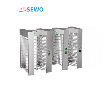 China SEWO 3-Door Full Height Turnstile 3500×1450×2200mm 45 People/Min Bi-Directional Security Gate for sale