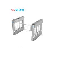 China AC220V Stainless Steel Swing Barrier Turnstile Gate - 45 People/Minute Capacity, 1200×180×980mm Dimensions for sale