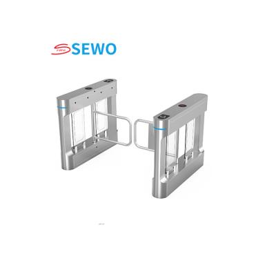 China AC220V Stainless Steel Swing Barrier Turnstile Gate - 45 People/Minute Capacity, 1200×180×980mm Dimensions for sale