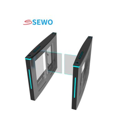 China Luxury Black Swing Barrier Turnstile 1400×150×1000mm with 40 People/Minute Capacity for Access Control for sale