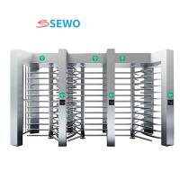 China SEWO Full Height Turnstile Gate with Barcode Scanner - 3500×1450×2200mm Stainless Steel, 220V Power Supply for sale