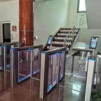 China Security Card Reader Glass Turnstile Gate , Subway Speed Gate Turnstile for sale