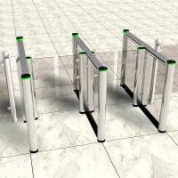 China Glass Fastlane Turnstile Barcode Scanner / Card Reader Security Turnstile Gate for sale
