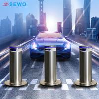 China SEWO Stainless Steel Automatic Retractable Bollard 800mm Height 6mm Thickness Electric Hydraulic Traffic Control for sale