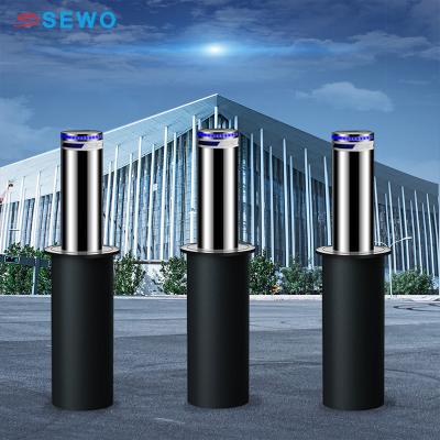 China Automatic Hydraulic Retractable Bollard 219mm Diameter 800mm Height K6 Impact Rating Stainless Steel Security Barrier for sale