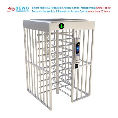 China SEWO DM207 Full Height Turnstile Gate - 2200mm Stainless Steel Security with 45 People/Minute Capacity for sale