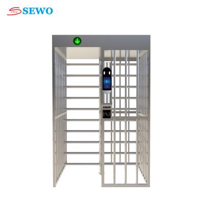 China SEWO DM207 Full Height Turnstile Gate 1500×1500×2200 mm with 45 People/Minute Capacity for Access Control for sale