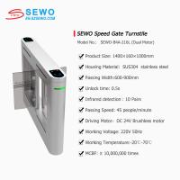China TCP/IP Communication Interface High Speed Gate Turnstile with Biometric Access Control and Card Reader 1400×160×1000m for sale