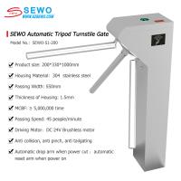 China 304 Stainless Steel Tripod Turnstile Gate with QR Code Scanner for sale