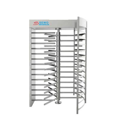 China SEWO-QG90-DM Full Height Turnstile Gate 2200mm Height 45 People/Minute 304 Stainless Steel Security Access Control for sale