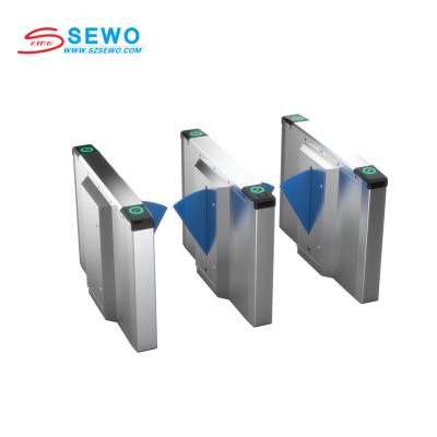 China 201 Stainless Steel Flap Barrier Gate Bi-directional Access Control Turnstile 30-40 People/Minute 550mm Channel for sale