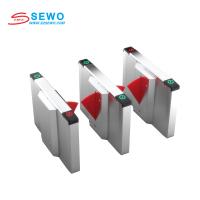 China 201 Stainless Steel Flap Barrier Gate Bi-directional Access 30-40 People/Minute Transit Speed for sale