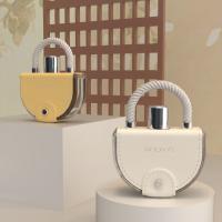 China 100ml Glass Perfume Bottles Handbag Shaped Leather Rope Handle Spray Empty for sale