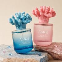 China 100ml Cylinder Glass Perfume Bottles Coral Cap Empty Spray Crimp Neck for sale