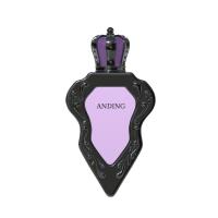 China 100ml Glass Perfume Bottles Unique Crown Cap Shield Shape Spray Crimp Neck Empty for sale