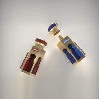 China 100ml Glass Perfume Bottle Unique Hexagon Zamac Magnet Cap Empty Spray Crimp Neck for sale