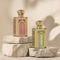 China 100ml Glass Perfume Bottles Unique Rectangle Dome Metal Cap Empty Spray Crimp Neck for sale