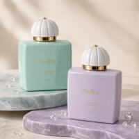 China 100ml Glass Perfume Bottles Dome Magnetic Cap Square Empty Crimp Neck Spray for sale