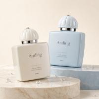 China 100ml Glass Perfume Bottles Dome Magnetic Cap Square Empty Crimp Neck Spray for sale